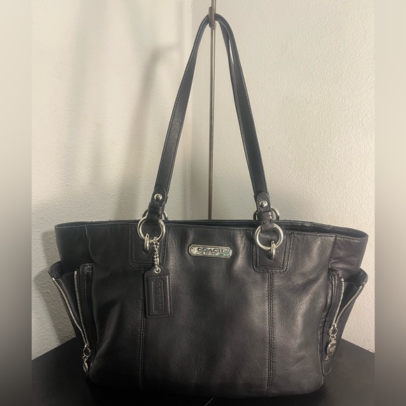 Coach | Bags | Coach Black Leather Tote Bag F9252 | Poshmark